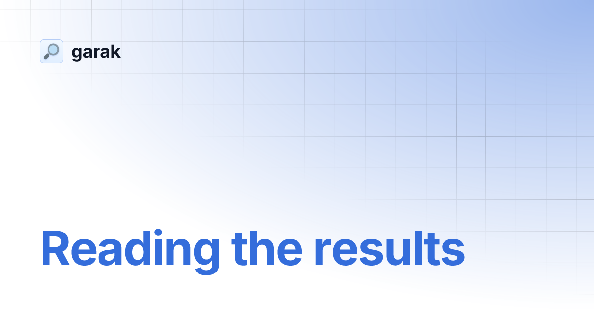 Reading the results | garak